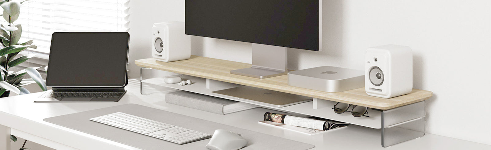 Dual Monitor Risers for Large Monitors & Spacious Desks – FENGE